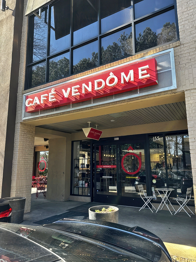 The unassuming storefront of Caf&eacute; Vend&ocirc;me beckons with its bright red sign &ndash; a Parisian lighthouse calling hungry sailors home to buttery shores.