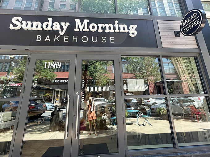 The sleek black exterior of Sunday Morning Bakehouse beckons like a beacon of buttery hope on even the dreariest Maryland morning.