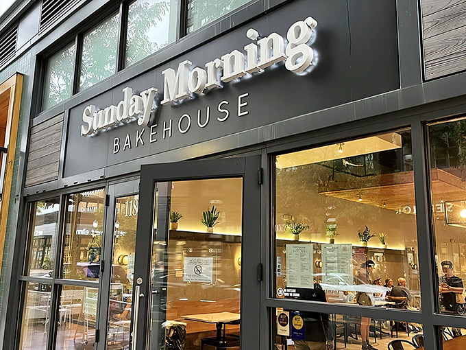 The sleek black exterior of Sunday Morning Bakehouse beckons like a beacon of buttery hope on even the dreariest Maryland morning. 