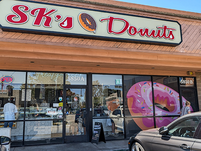 The unassuming storefront of SK Donut & Croissant &ndash; where LA's pastry pilgrims begin their journey to cronut nirvana.