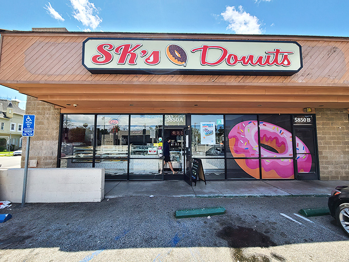 The unassuming storefront of SK Donut & Croissant &ndash; where LA's pastry pilgrims begin their journey to cronut nirvana.