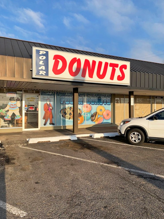 The unassuming strip mall exterior that houses donut greatness. No fancy architecture needed when what's inside is this good.