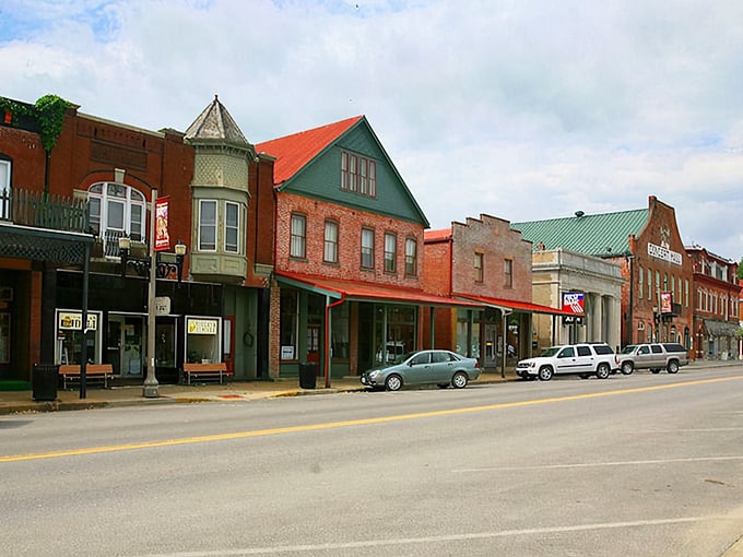 Downtown Hermann looks like a movie set where time decided to take a leisurely coffee break sometime around 1890.