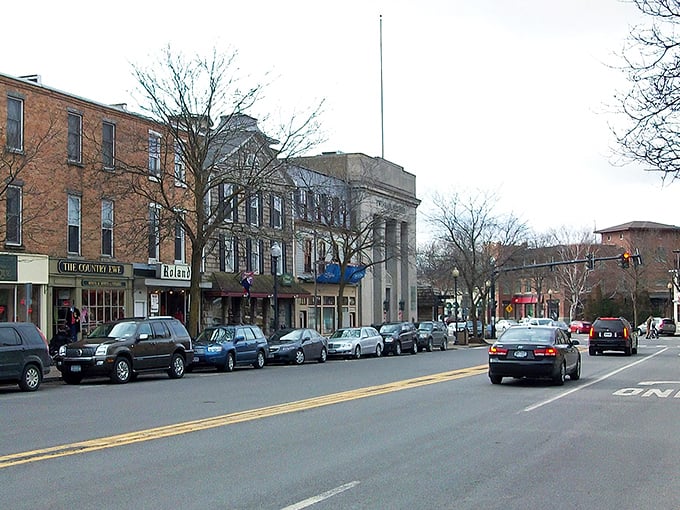 The historic Sherwood Inn stands as Skaneateles' cornerstone, where stone walls have witnessed two centuries of travelers finding respite from the road.