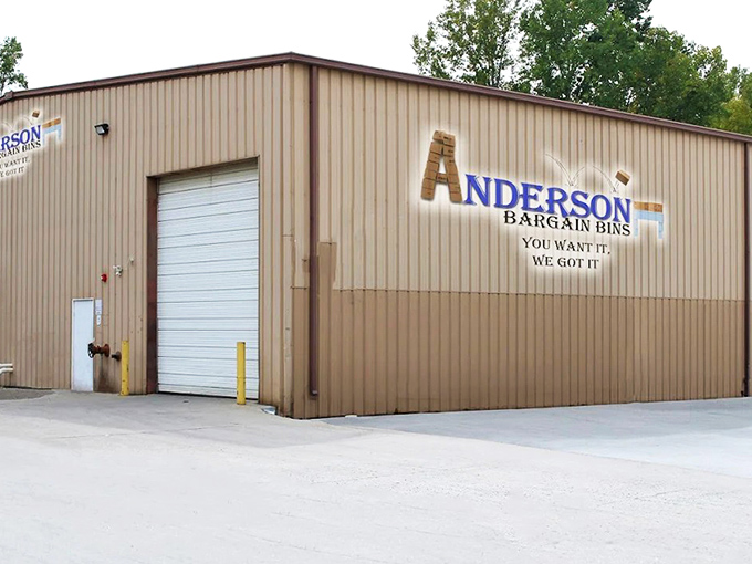 Treasure hunting paradise! Wooden bins stretch across the warehouse floor like archaeological sites waiting to be excavated by bargain-seeking adventurers.