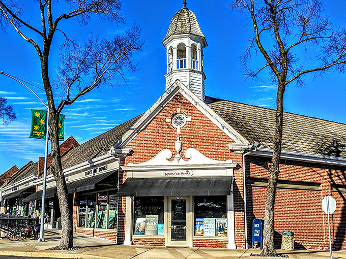 The storybook architecture of Rainy Day Books feels like something from a Wes Anderson film—if Wes Anderson loved literature more than symmetry.