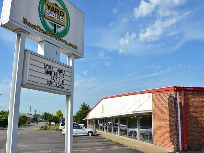 The unassuming exterior of The Yard Sale Store belies the treasure trove within. Like finding a gourmet meal at a roadside diner, prepare to be pleasantly surprised.