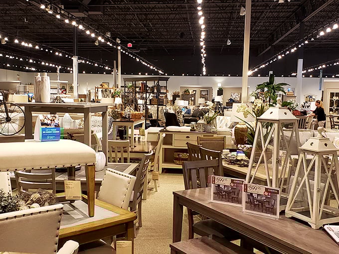 Welcome to furniture paradise! Johnny Janosik's showroom stretches so far you might need breadcrumbs to find your way back to the entrance.