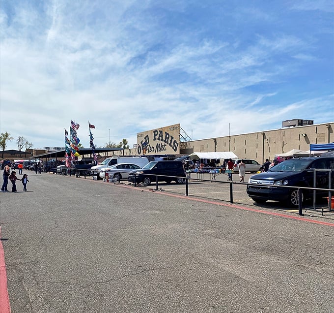 The iconic blue sign beckons treasure hunters like a siren call. Oklahoma City's Old Paris Flea Market promises adventures that no online shopping cart can deliver.