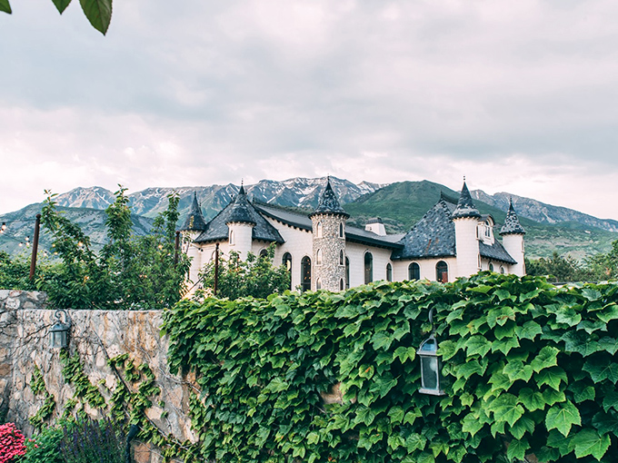 Fairy tales come to life where cream-colored turrets rise against Utah's rugged mountains, creating a storybook contrast that makes you question your GPS coordinates.