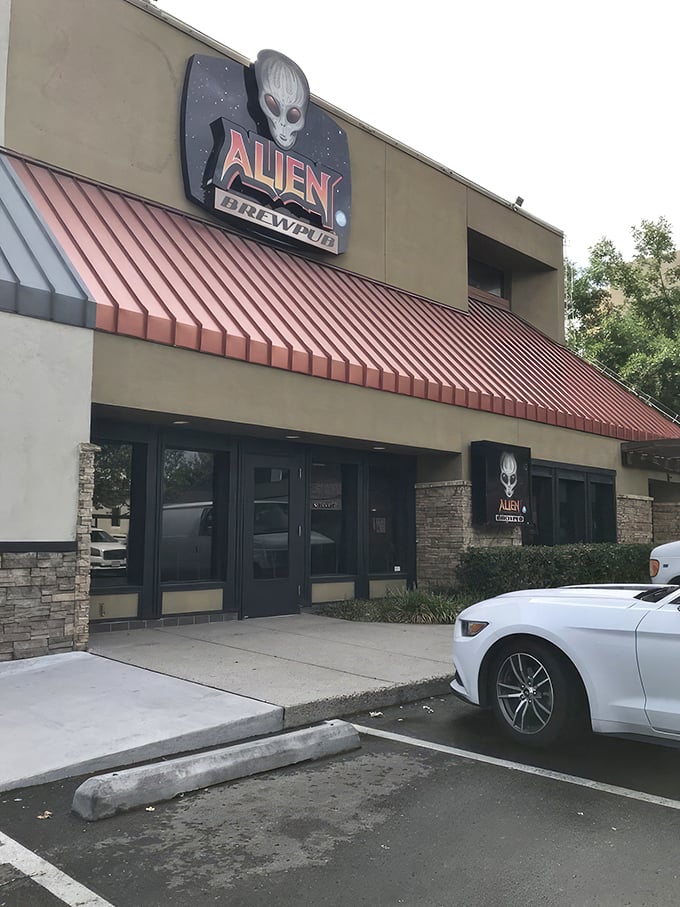 That face says it all &ndash; Alien Brewpub's striking exterior sign welcomes earthlings and possible extraterrestrials alike to this uniquely themed Albuquerque hotspot.