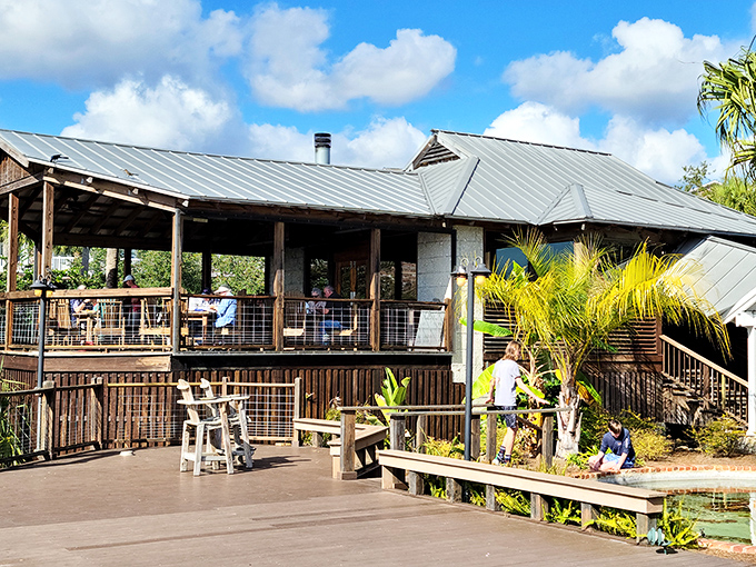 Rustic charm meets waterfront magic at Skipper's Fish Camp, where that metal roof has sheltered countless seafood revelations and happy stomachs.