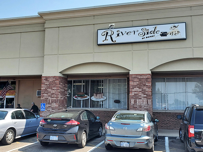 The unassuming storefront of Riverside Cafe hides culinary treasures within. Like finding a diamond in a strip mall setting.