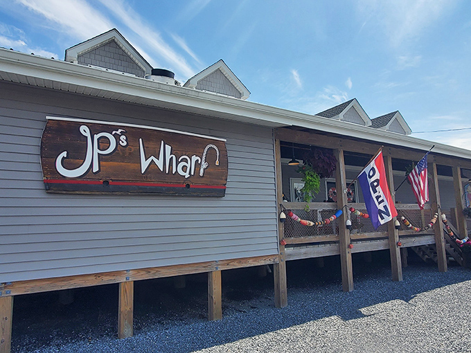 A coastal charmer if there ever was one. JP's on the Wharf's gray-shingled exterior promises maritime magic before you even step inside.