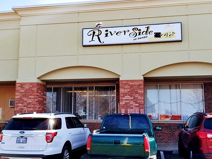 The unassuming storefront of Riverside Cafe hides culinary treasures within. Like finding a diamond in a strip mall setting.