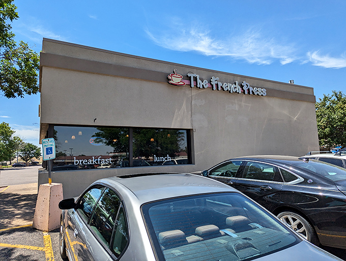 The unassuming exterior of The French Press might fool you, but like any good mystery novel, it's what's inside that counts. 