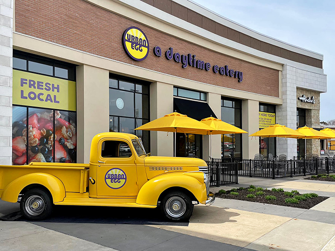 The bright yellow umbrellas outside Urban Egg aren't just for show&mdash;they're beacons guiding breakfast enthusiasts to their morning salvation.