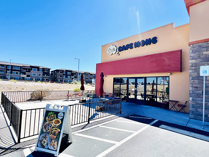 Tucked away in a modern shopping center, Cafe Mong's unassuming exterior hides culinary treasures that locals line up for every weekend.