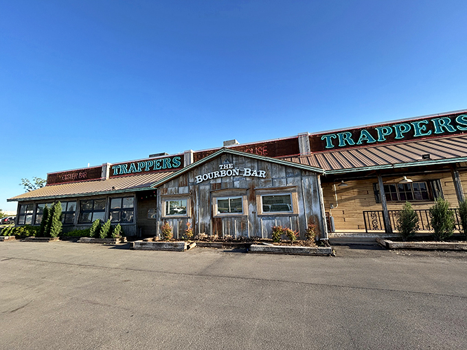 The weathered wooden exterior of Trapper's Bourbon Bar isn't trying to impress anyone&mdash;which is exactly why it's so impressive.