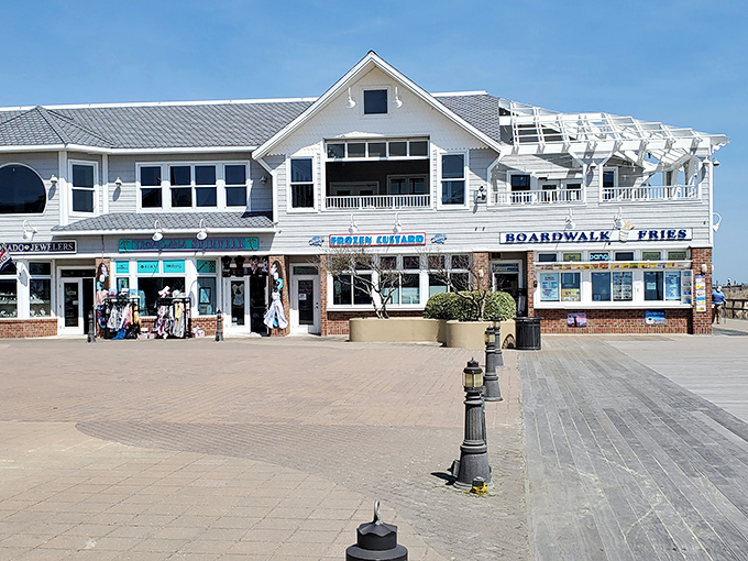 Beachfront paradise for frozen custard enthusiasts! Dickey's classic boardwalk storefront promises sweet relief from the Delaware summer heat.