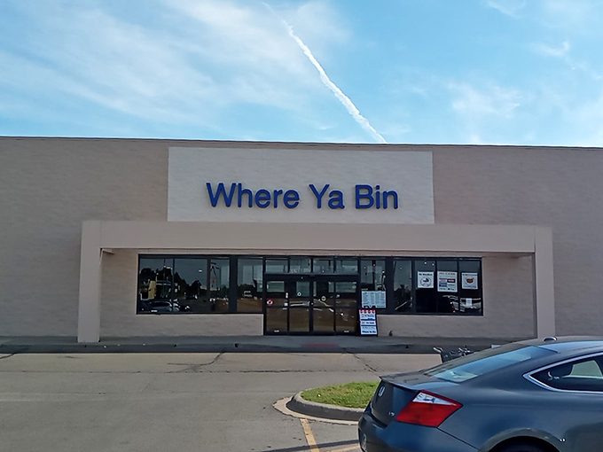 The unassuming storefront of Where Ya Bin belies the treasure trove within—like finding a pirate's chest disguised as a mailbox.