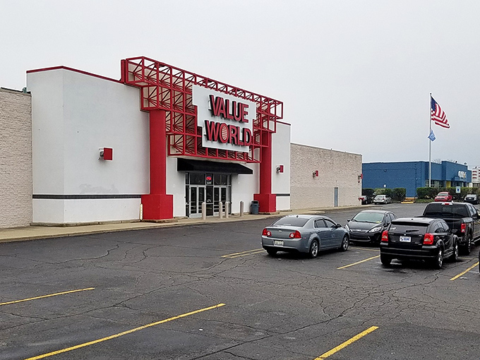 The unassuming facade of Value World belies the treasure trove within, like a poker player with a royal flush maintaining a perfect poker face.