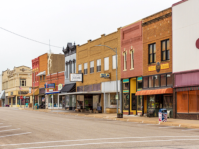 Downtown Abilene's historic brick buildings stand like sentinels of time, with the iconic green Trapp Drug sign beckoning visitors to step back into a simpler era.