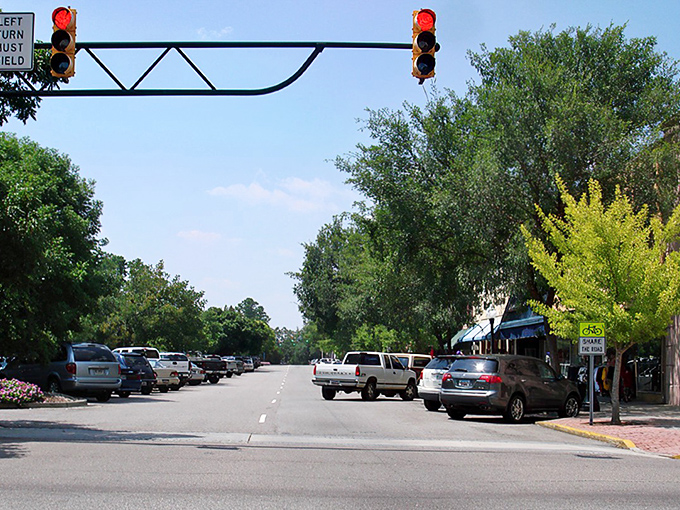 Laurens Street welcomes you with that perfect small-town charm &ndash; brick buildings, shady trees, and parking spots that don't require parallel parking wizardry.