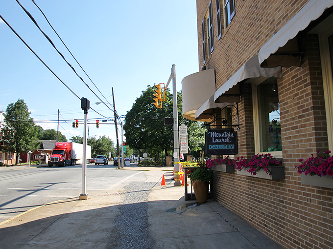 Main Street Berkeley Springs whispers stories of the past while inviting you to discover new treasures. The golden hour light makes even the pavement look collectible.