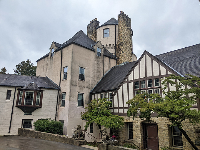 Straight out of a fairy tale! Stronghold's stone towers and Tudor-style architecture make you wonder if Rapunzel might let down her hair at any moment.