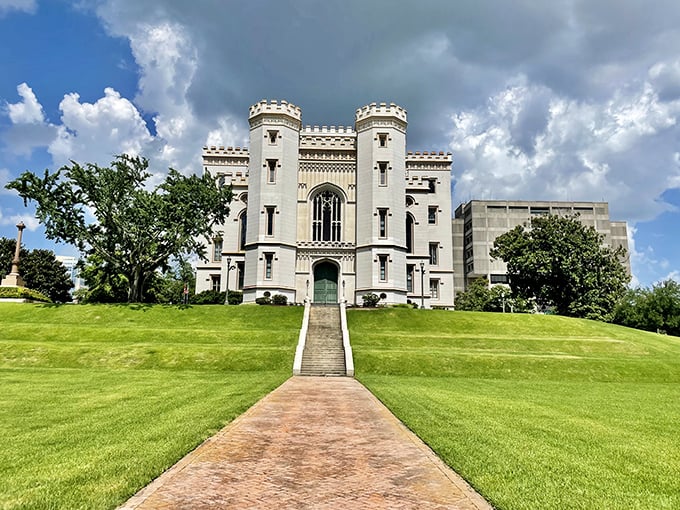A fairy tale castle in downtown Baton Rouge? This Neo-Gothic masterpiece rises from its grassy hill like Louisiana's answer to Neuschwanstein.