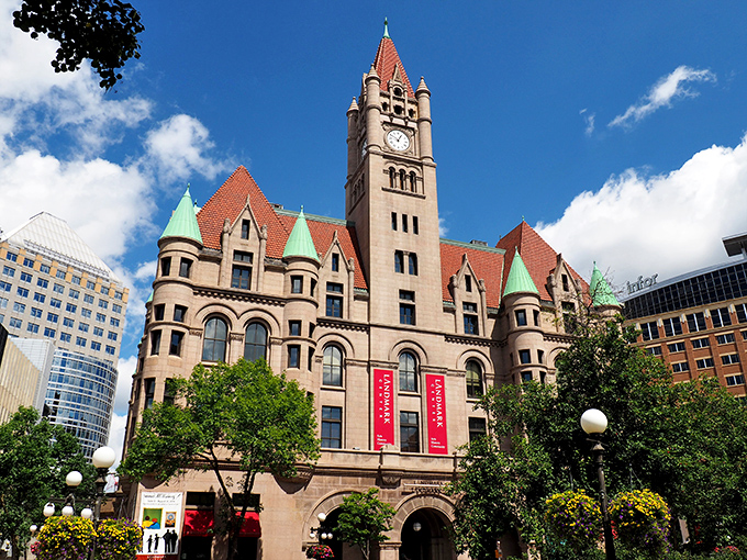 The Landmark Center's pink granite exterior isn't just a building&mdash;it's a time machine disguised as a castle in downtown St. Paul.