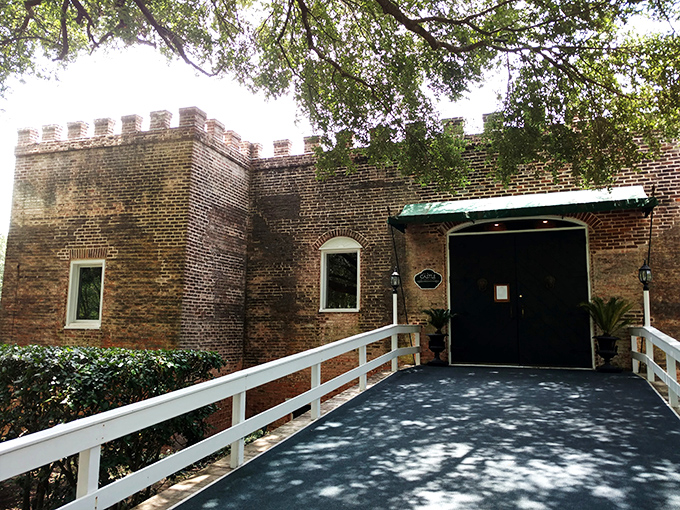 The castle's brick exterior with crenellated walls isn't just for show&mdash;it's your first clue that dinner tonight will be anything but ordinary.