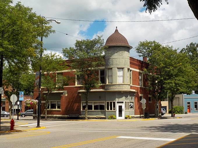Allegan's historic downtown architecture tells stories of yesteryear while housing today's small businesses. That turret isn't compensating for anything&mdash;it's just magnificent craftsmanship.