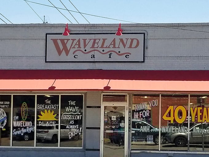 The iconic mug wall at Waveland Cafe isn't just decoration&mdash;it's a timeline of loyal customers and morning rituals spanning decades. 