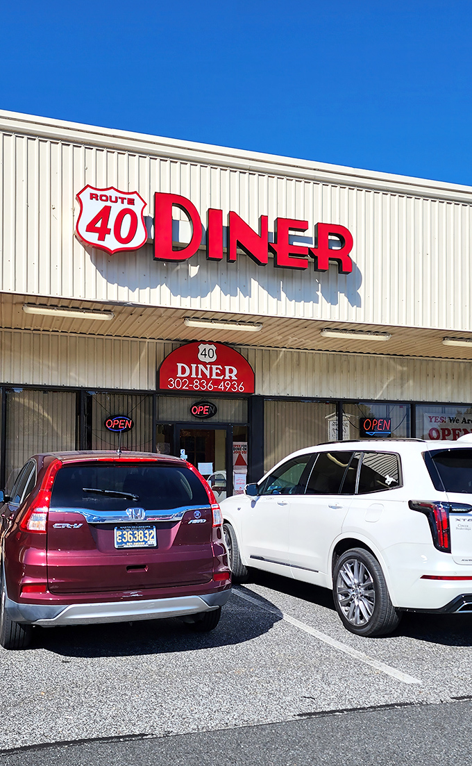 The unassuming exterior of Route 40 Diner belies the culinary treasures within. Like finding a diamond in a strip mall, this Bear landmark promises comfort without pretension.