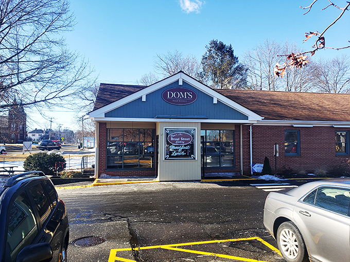 The blue-roofed beacon of breakfast bliss stands ready to welcome hungry Windsor residents. No fancy frills, just honest-to-goodness comfort food awaits inside.
