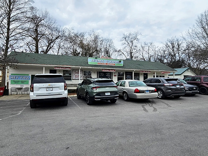 The unassuming exterior of Loveless Cafe proves once again that the best Southern treasures don't need fancy facades to house culinary magic.