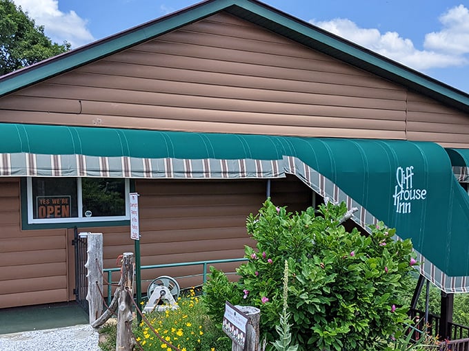 The unassuming exterior of Cliff House Inn belies the culinary treasures and breathtaking views waiting inside. Road trip paradise found!