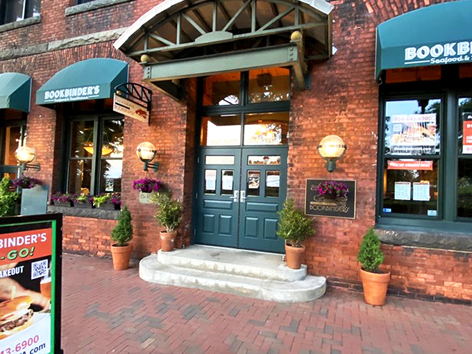 The historic brick fa&ccedil;ade of Bookbinder's welcomes you with teal awnings and warm globe lights&mdash;Richmond's culinary time machine disguised as a restaurant. 