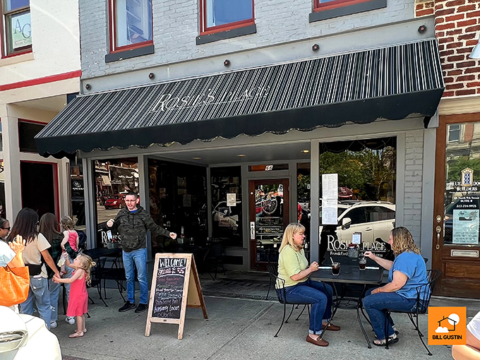 The unassuming storefront of Rosie's Place beckons like a breakfast beacon on Noblesville's historic square. Those outdoor tables have witnessed countless coffee refills and life-changing pastry moments.