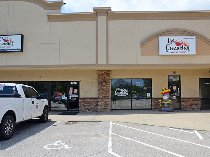 Las Cazuelas welcomes hungry travelers with its unassuming exterior. Sometimes the best culinary treasures hide in plain sight.