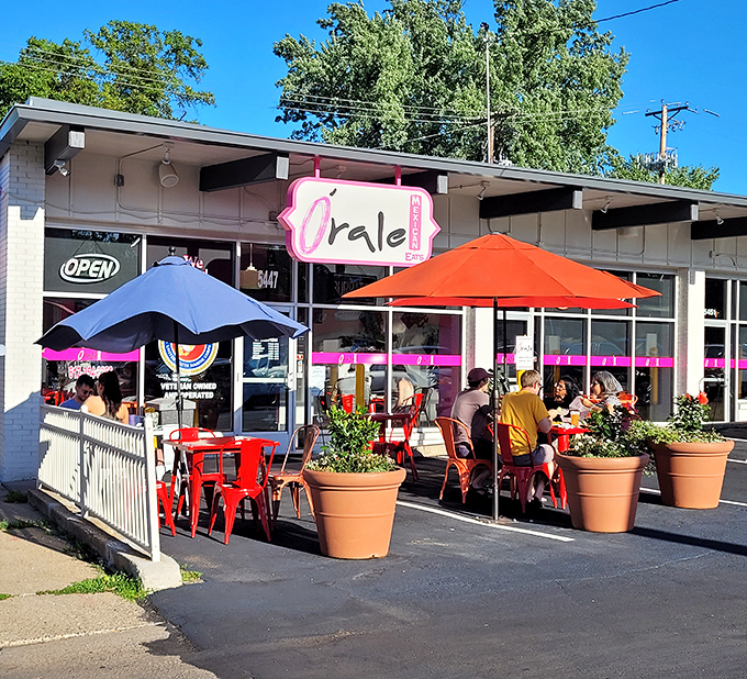 The pink sign beckons like a neon promise of flavor &ndash; &Oacute;rale's modest exterior hides Minneapolis's most vibrant Mexican culinary adventure.