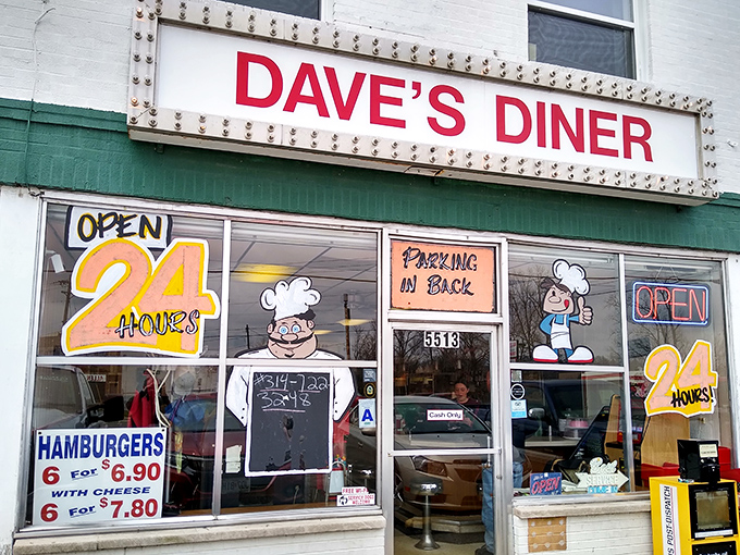 The classic illuminated sign beckons hungry travelers like a lighthouse for the breakfast-obsessed. Dave's Diner keeps it simple&mdash;no fancy fa&ccedil;ade needed when the food speaks volumes. 