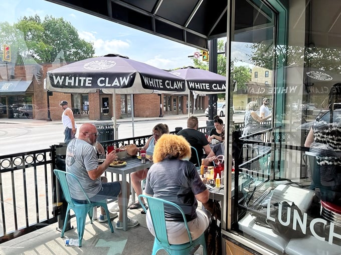 The black awning says it all: "BREAKFAST CURES ALL." At Hang Over Easy, they're not just making a promise&mdash;they're offering salvation by spatula.