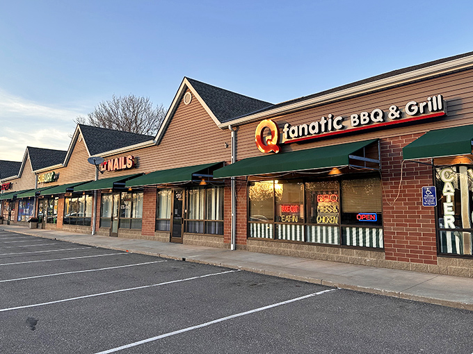 Strip mall treasure hunting at its finest. Q Fanatic's unassuming exterior houses barbecue magic that would make even the most dedicated food pilgrim weep with joy.