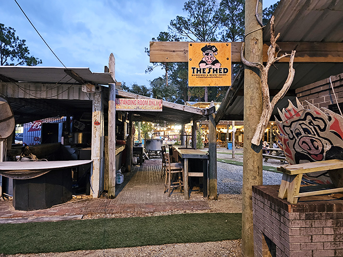 Where rustic charm meets culinary magic. The Shed's exterior looks like it was assembled during a creative fever dream&mdash;and that's exactly its charm.