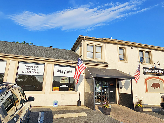 Mother Nature herself endorses this barbecue joint with a perfect rainbow &ndash; the pot of gold is definitely inside.