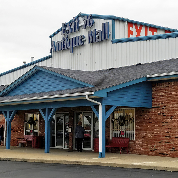 The unassuming exterior of Exit 76 Antique Mall belies the wonderland of nostalgic treasures waiting inside. Time travelers, your portal awaits!