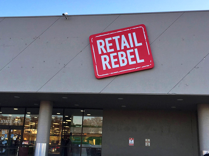 The unassuming exterior of Retail Rebel belies the treasure trove within. Like a retail speakeasy, only the initiated know what bargain wonders await inside.